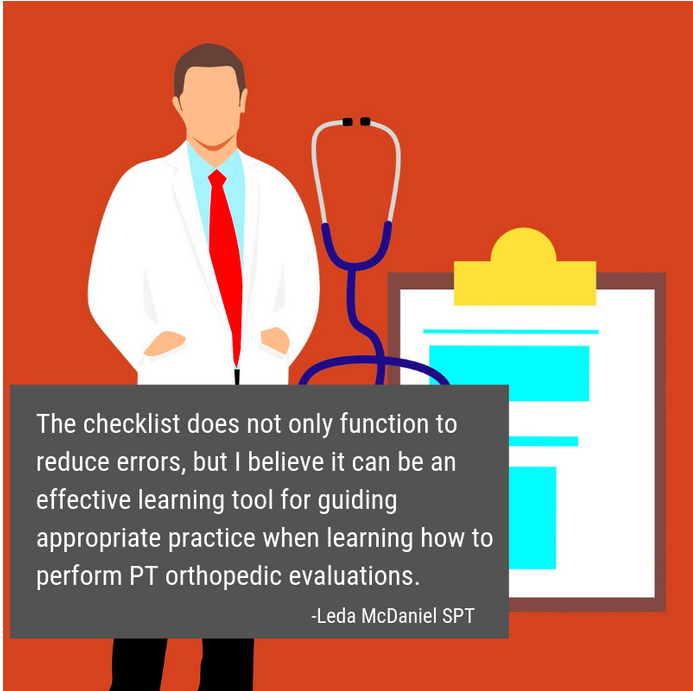 “Checklists” for PT Orthopedic Evaluations – sapiens movēs